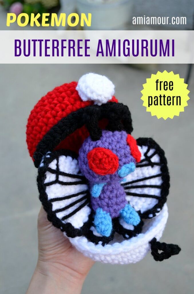 Butterfree Amigurumi - Pokemon Crochet Pattern - FREE - Ami Amour
