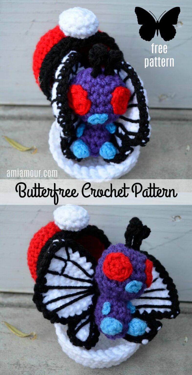Butterfree Amigurumi - Pokemon Crochet Pattern - FREE - Ami Amour