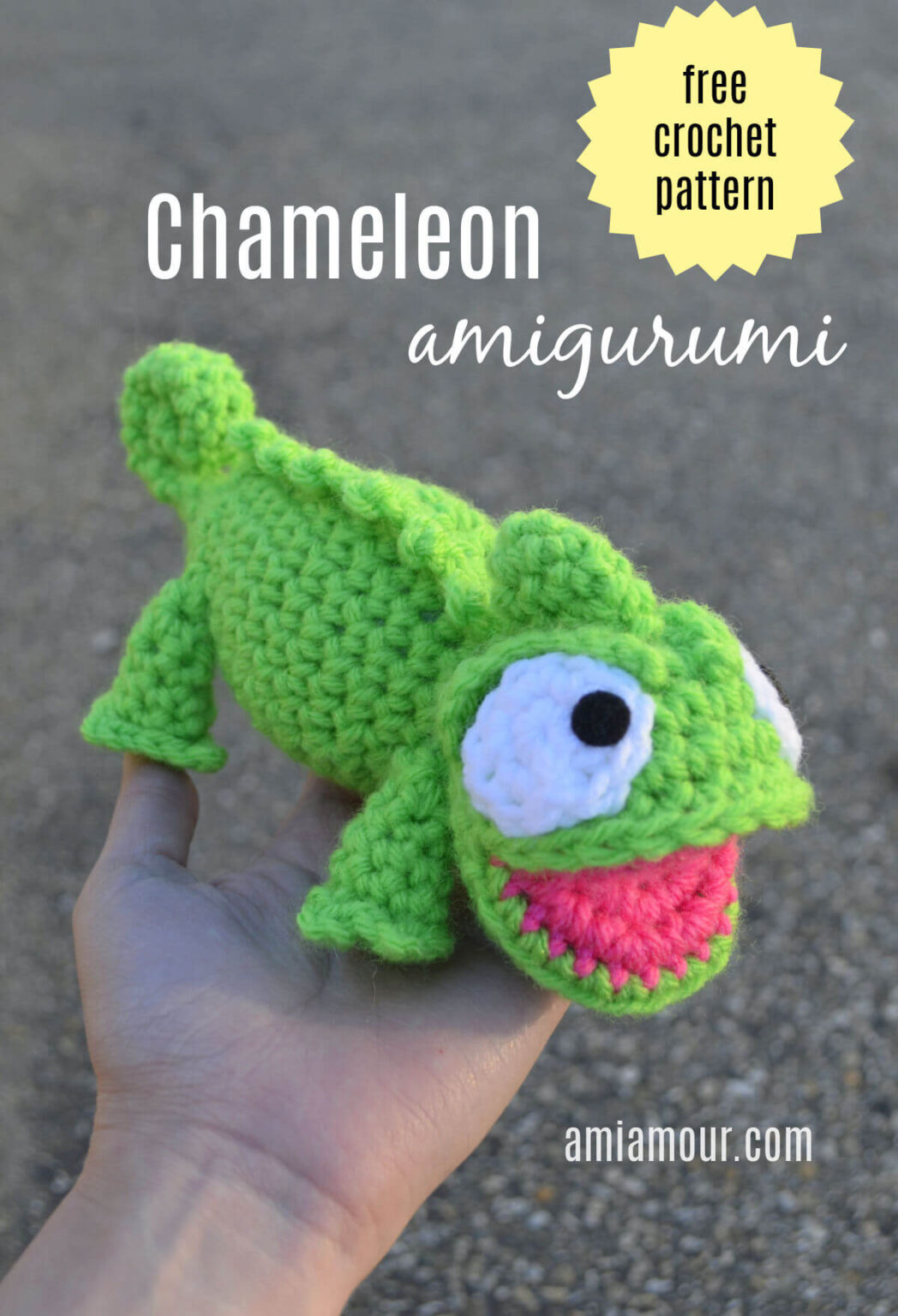 Chameleon Crochet Pattern - Pascal Amigurumi - FREE - Ami Amour