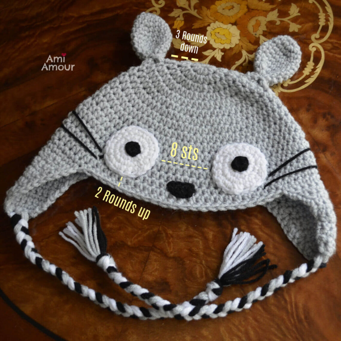 Crochet Totoro Hat - Free Pattern - Studio Ghibli - Ami Amour