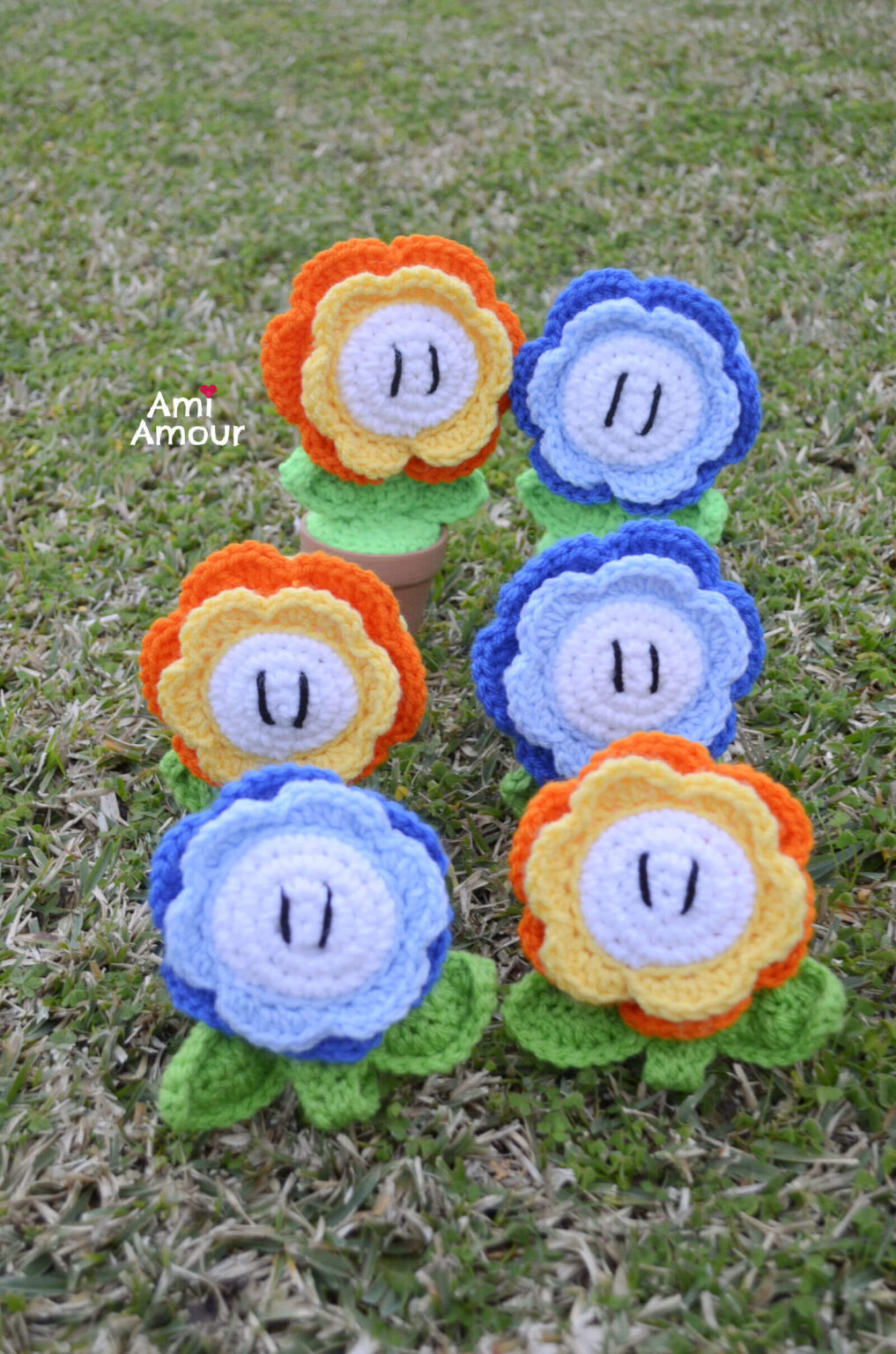 Mario Fire Flower - Free Crochet Pattern - Ami Amour