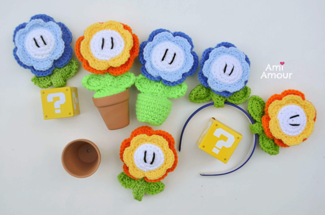 Mario Fire Flower - Free Crochet Pattern - Ami Amour