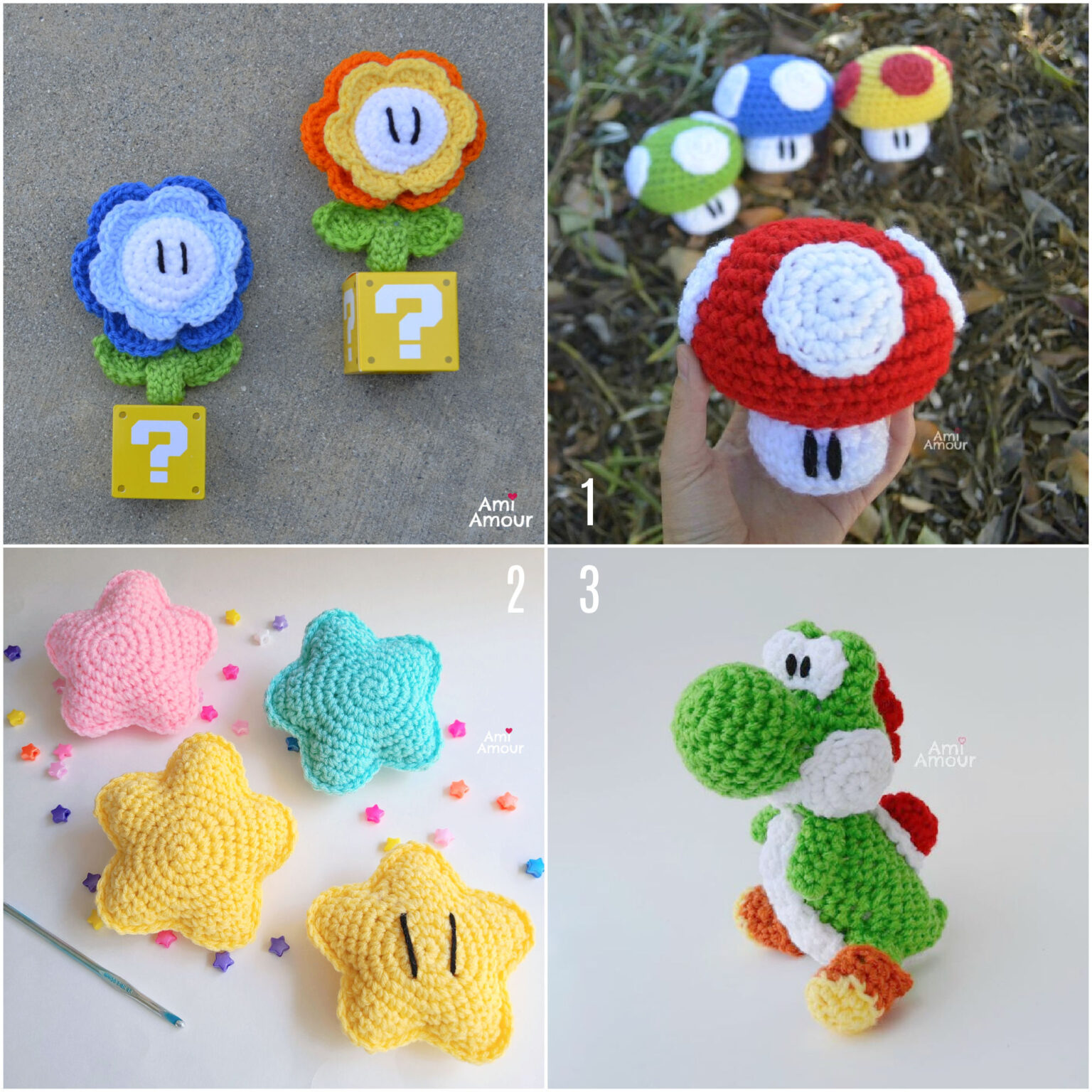 Mario Fire Flower - Free Crochet Pattern - Ami Amour