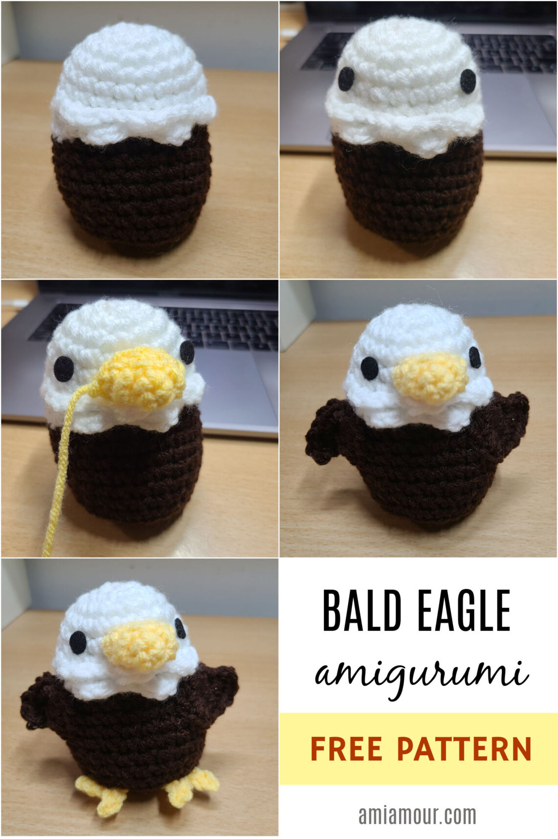 Bald Eagle Amigurumi - Free Crochet Pattern - Ami Amour