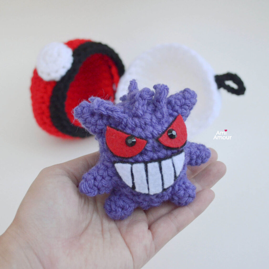Gengar Amigurumi - Pokemon Crochet Pattern - FREE - Ami Amour
