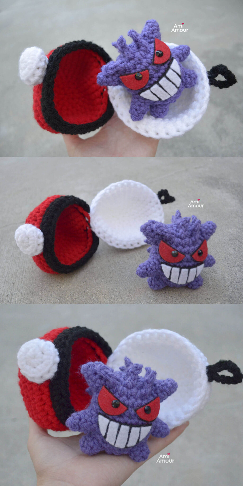 Gengar Amigurumi - Pokemon Crochet Pattern - FREE - Ami Amour