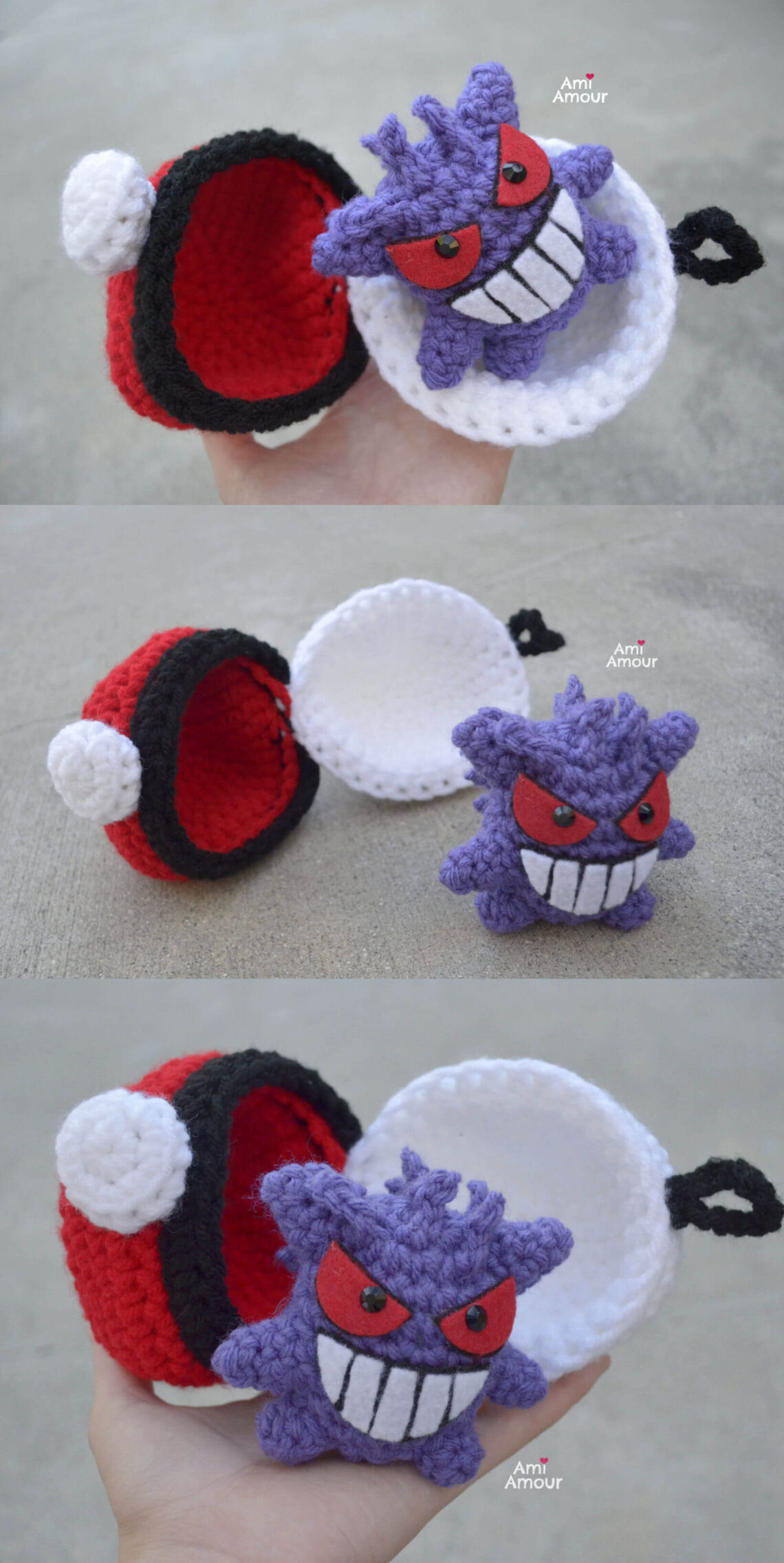 Gengar Amigurumi - Pokemon Crochet Pattern - FREE - Ami Amour