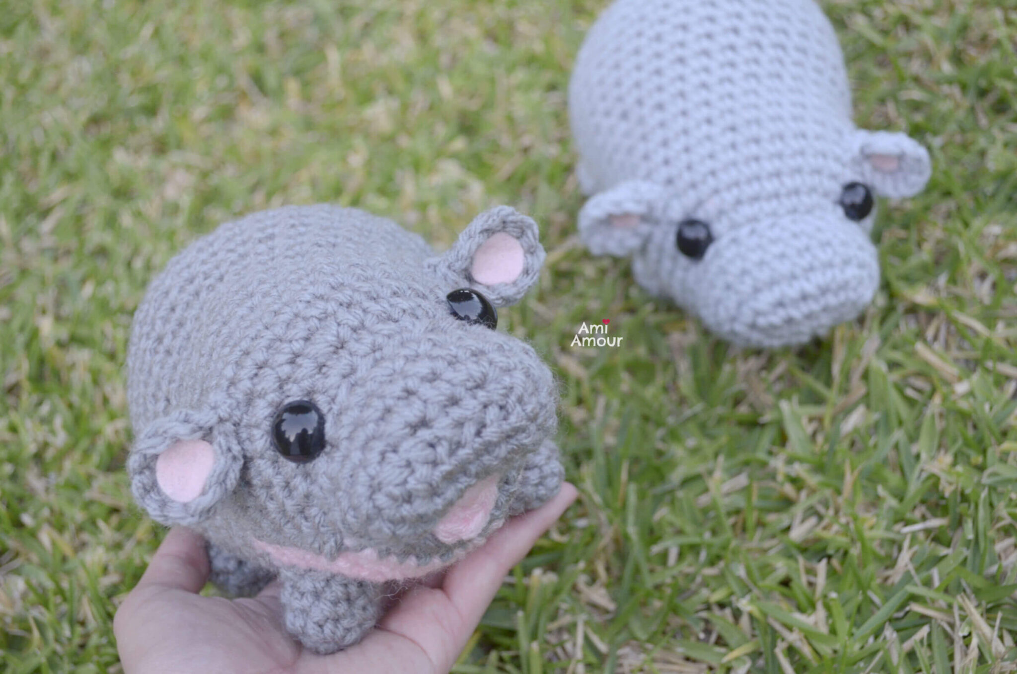 Baby Hippo Amigurumi - MOO DENG - Free Crochet Pattern - Ami Amour