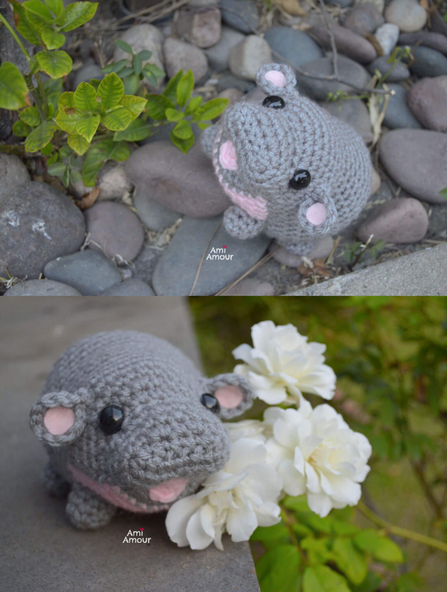 Baby Hippo Amigurumi - MOO DENG - Free Crochet Pattern - Ami Amour