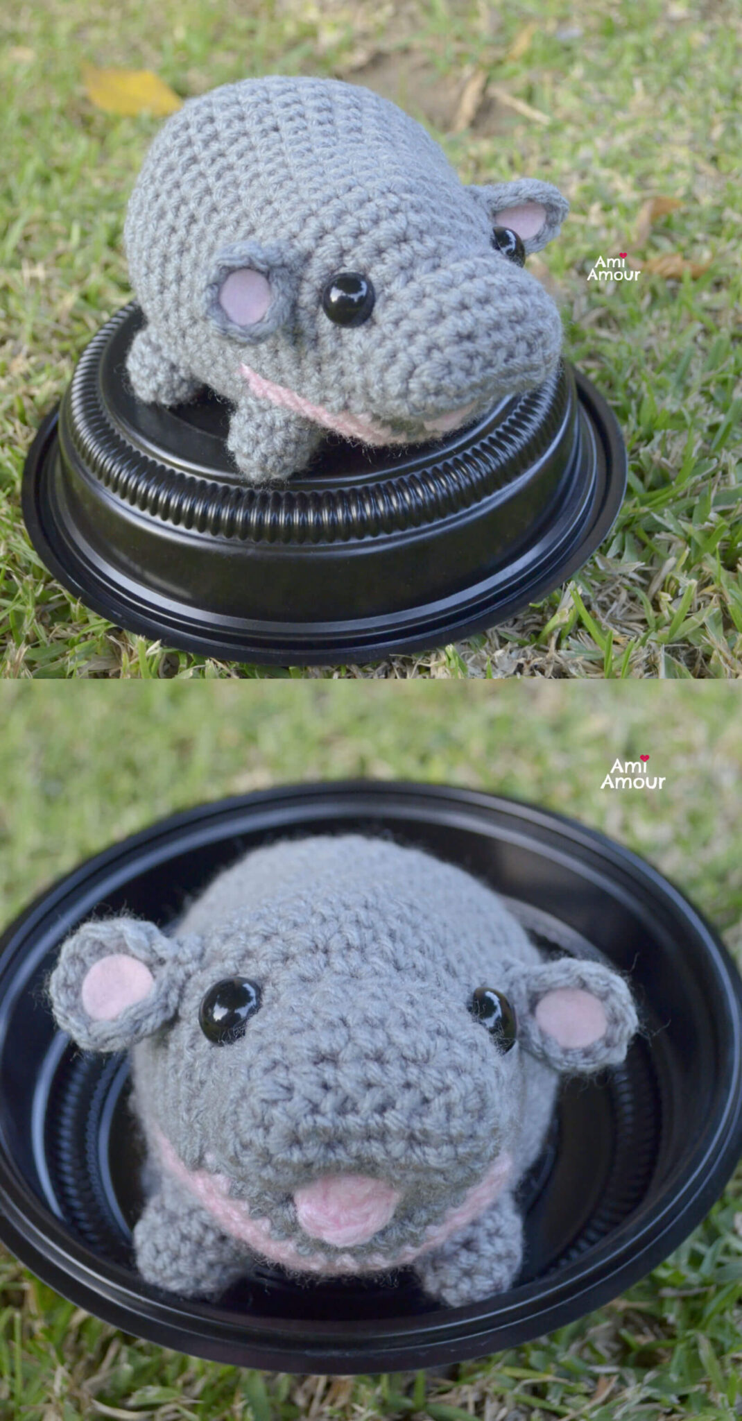Baby Hippo Amigurumi - MOO DENG - Free Crochet Pattern - Ami Amour