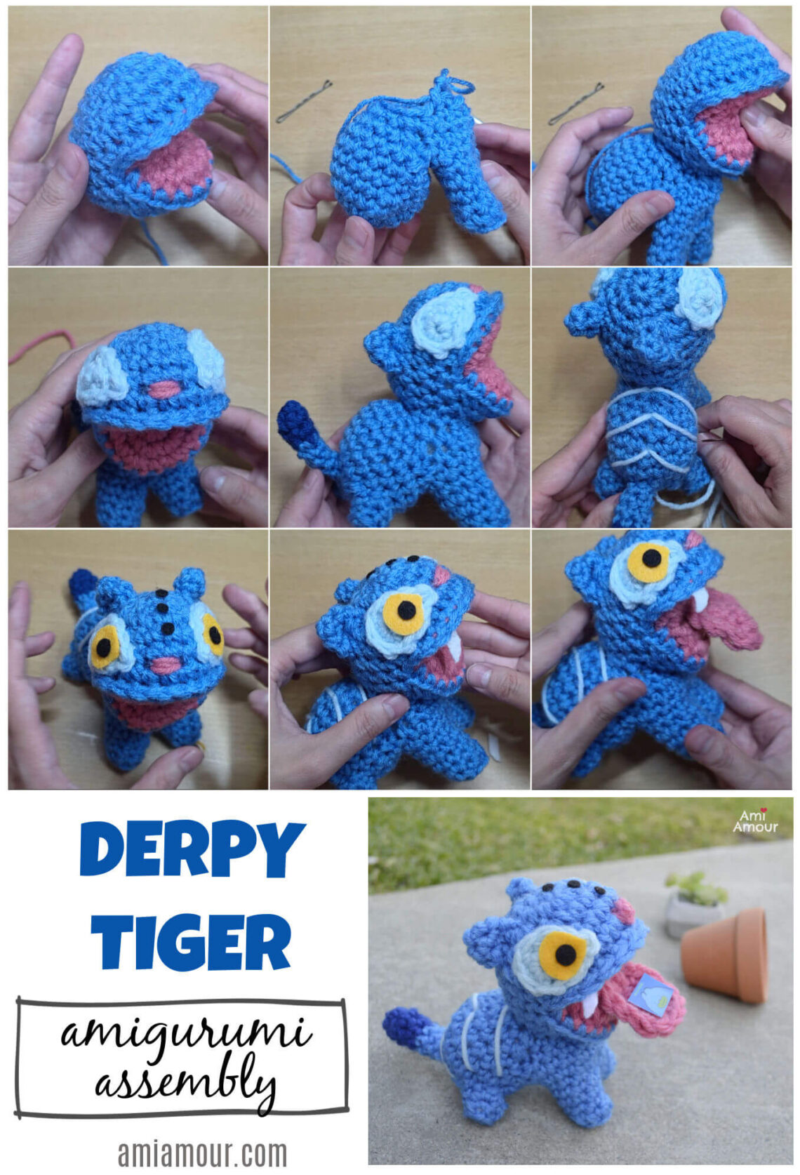 Derpy Tiger Crochet Pattern - Kpop Demon Hunters - FREE - Ami Amour